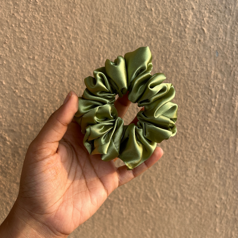 Grass - Green Satin Scrunchie – Scrunchit